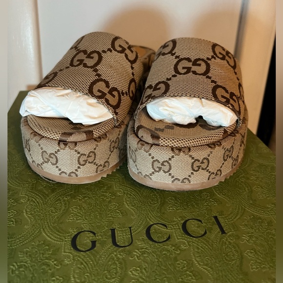 Gucci | Shoes | Authentic Gucci Platform Designer Slides Sandals Slip ...